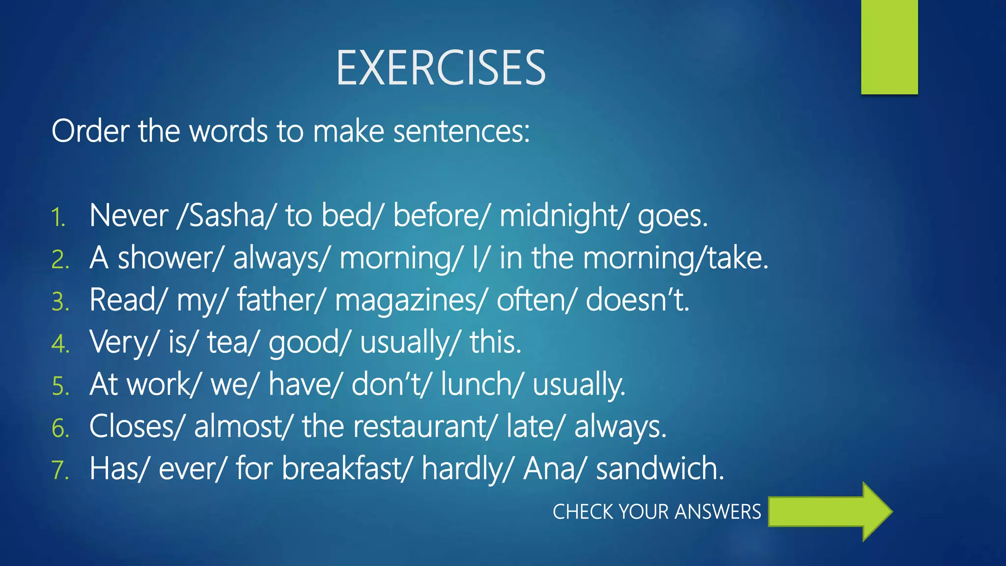 Adverbs of indefinite frequency | PPTX