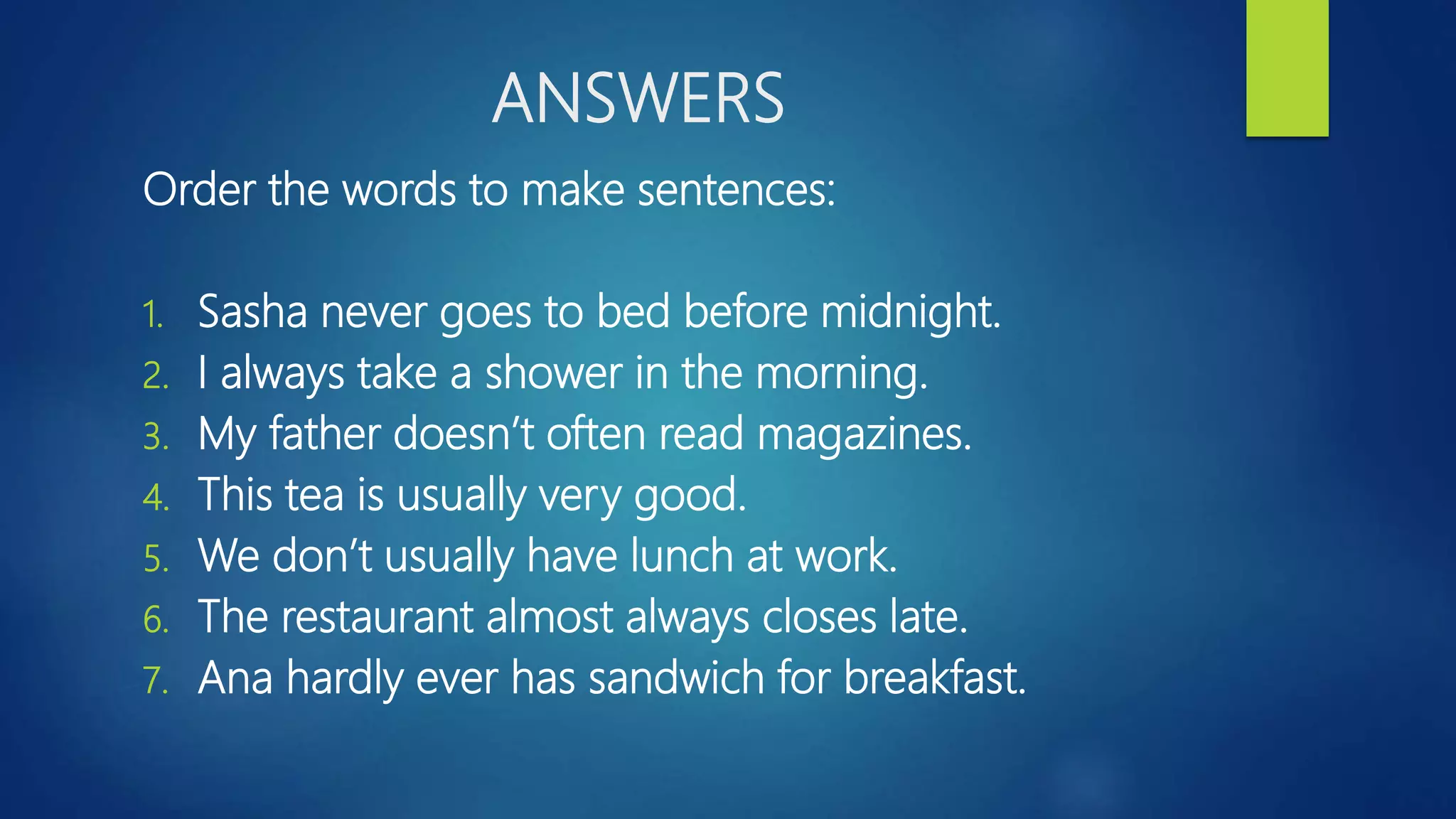 Adverbs of indefinite frequency | PPTX