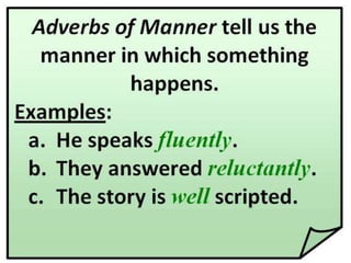 Adverbs of manner (2) | PPTX