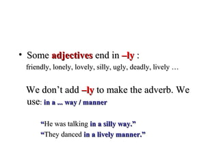 Adverbs of manners part 1 rules | PPT