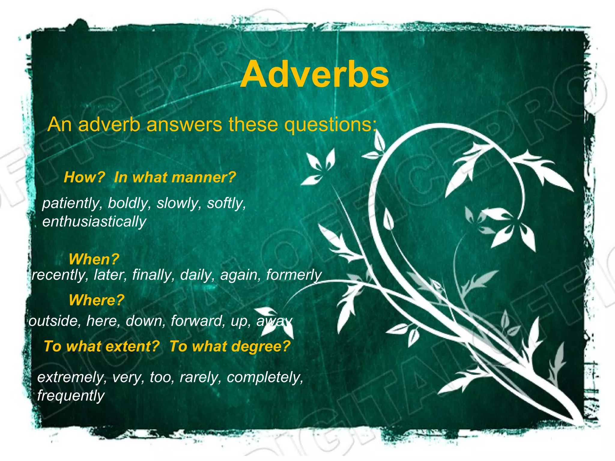 Adverbs powerpoint (ms standard 4a10) | PPT | Education