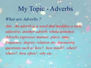 Adverbs ppt | PPTX
