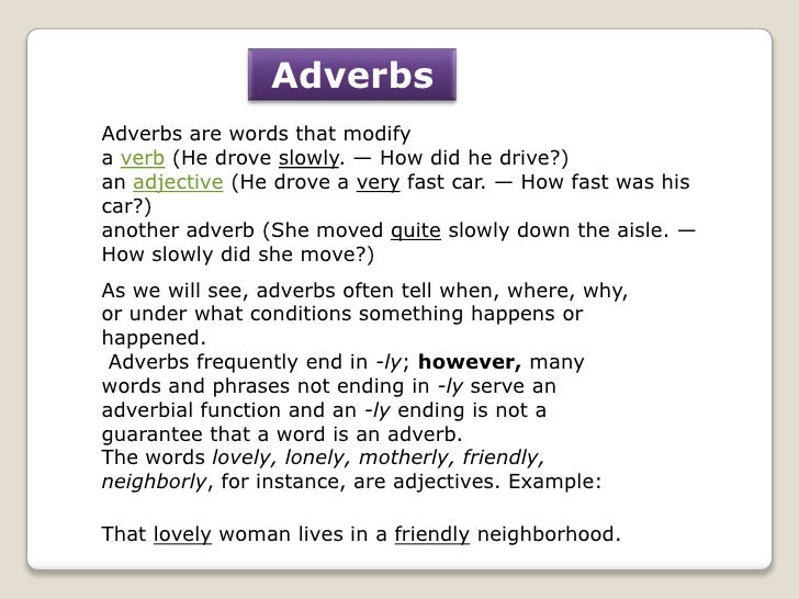 Adverbs What Is An Adverb Useful Rules Examples