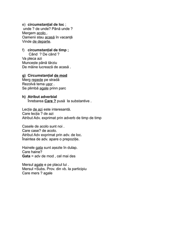 ADVERBUL - definitie , clasificare grade de comparatie | PDF