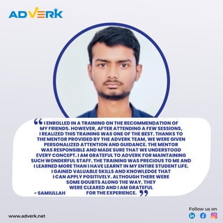 ADVERK INDUSTRIAL TRAINING PROGRAM STUDENT REVIEW | PDF
