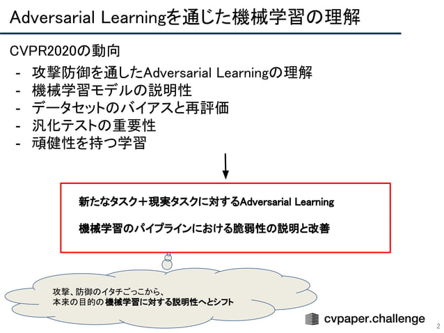 【CVPR 2020 メタサーベイ】Adversarial Learning | PPT