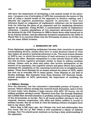 Adversarial Problem Solving Modeling An Opponent Using Explanatory Coherence | PDF