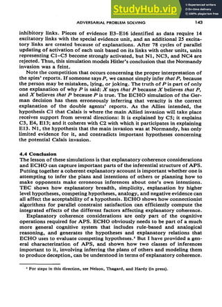 Adversarial Problem Solving Modeling An Opponent Using Explanatory Coherence | PDF