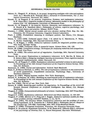 Adversarial Problem Solving Modeling An Opponent Using Explanatory Coherence | PDF