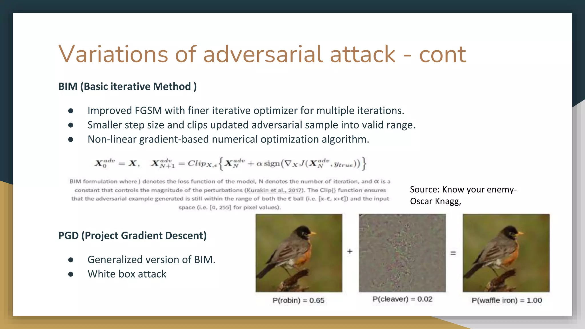 Adversarial Attacks and Defense | PPTX | Artificial Intelligence ...