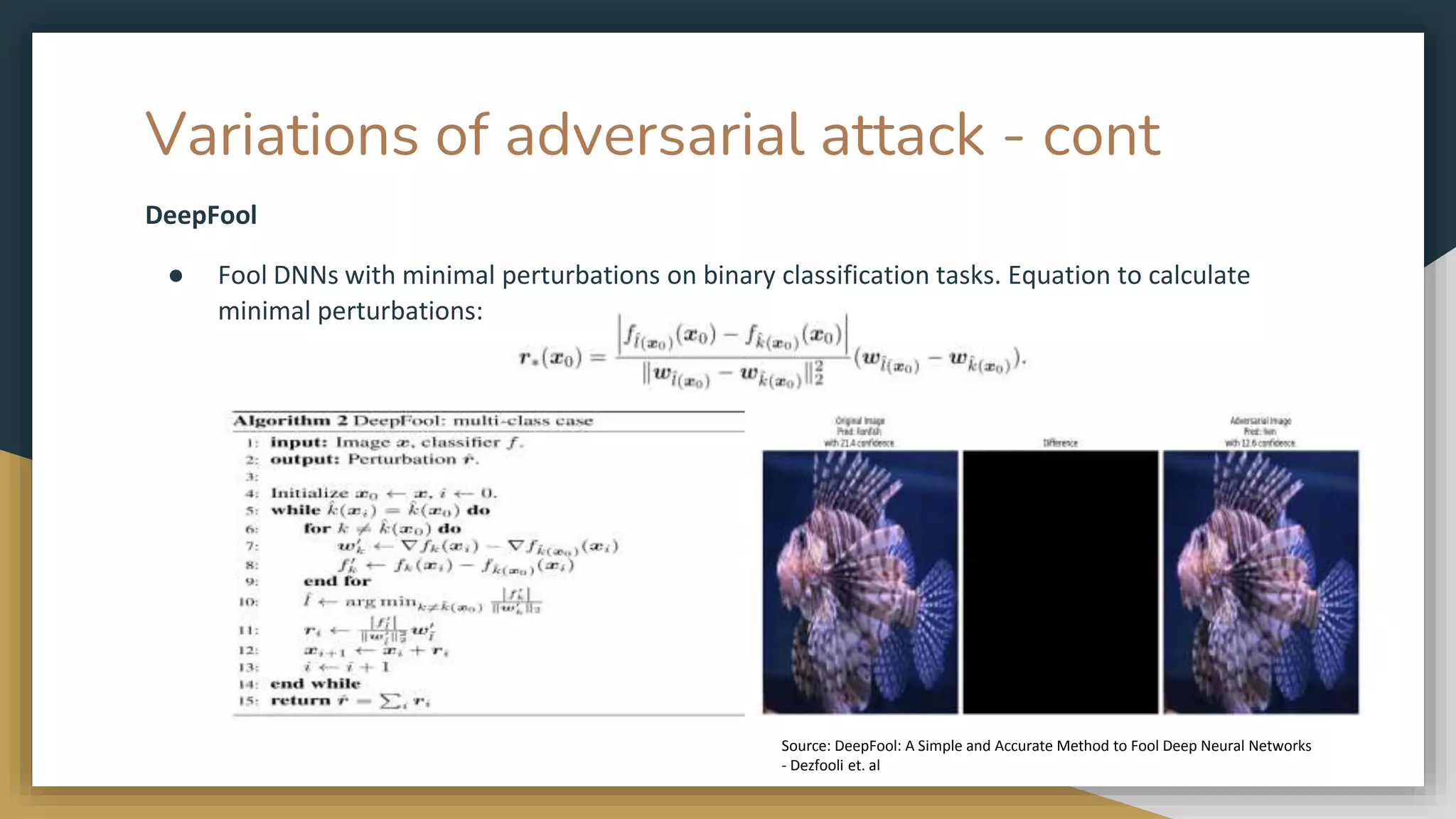 Adversarial Attacks and Defense | PPTX | Artificial Intelligence | Technology & Computing