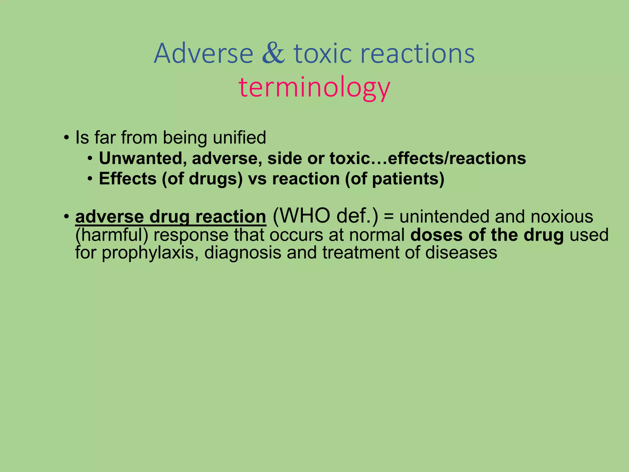 Adverse and toxic drug reactions | PPT