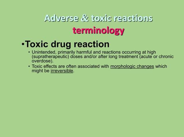 Adverse and toxic drug reactions | PPT