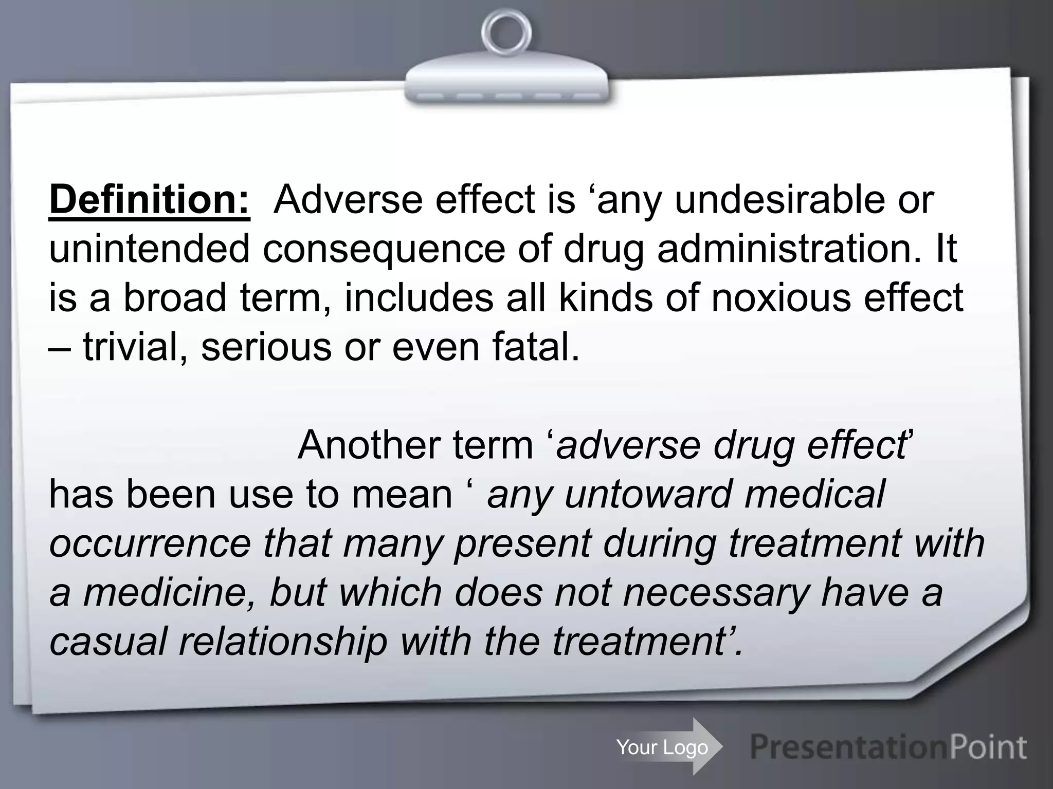 Adverse drug effect | PPTX