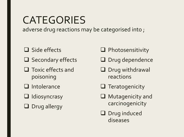 Adverse drug effects | PPTX | Pharmaceutical Drugs | Medical Health