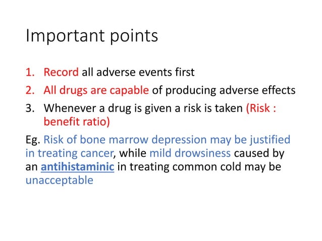 Adverse drug effects | PPTX | Chemistry | Science