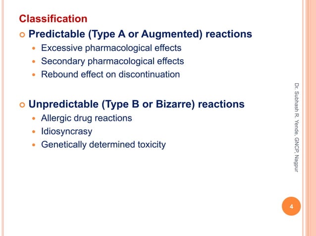 Adverse drug reaction | PPTX | Chemistry | Science