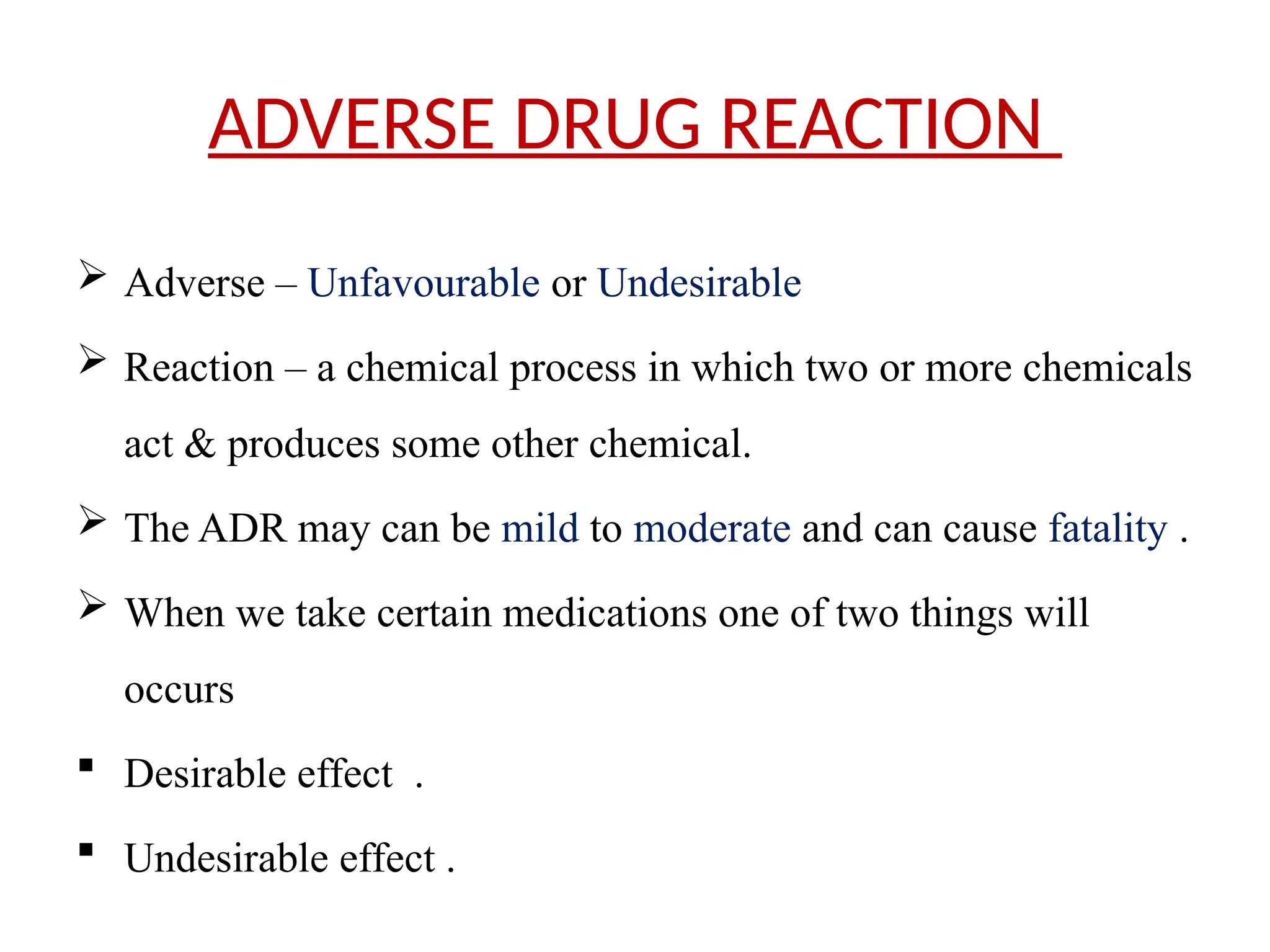 Adverse Drug Reactions (ADR): Types, Classification & Examples | Pharmacovigilance | PPTX