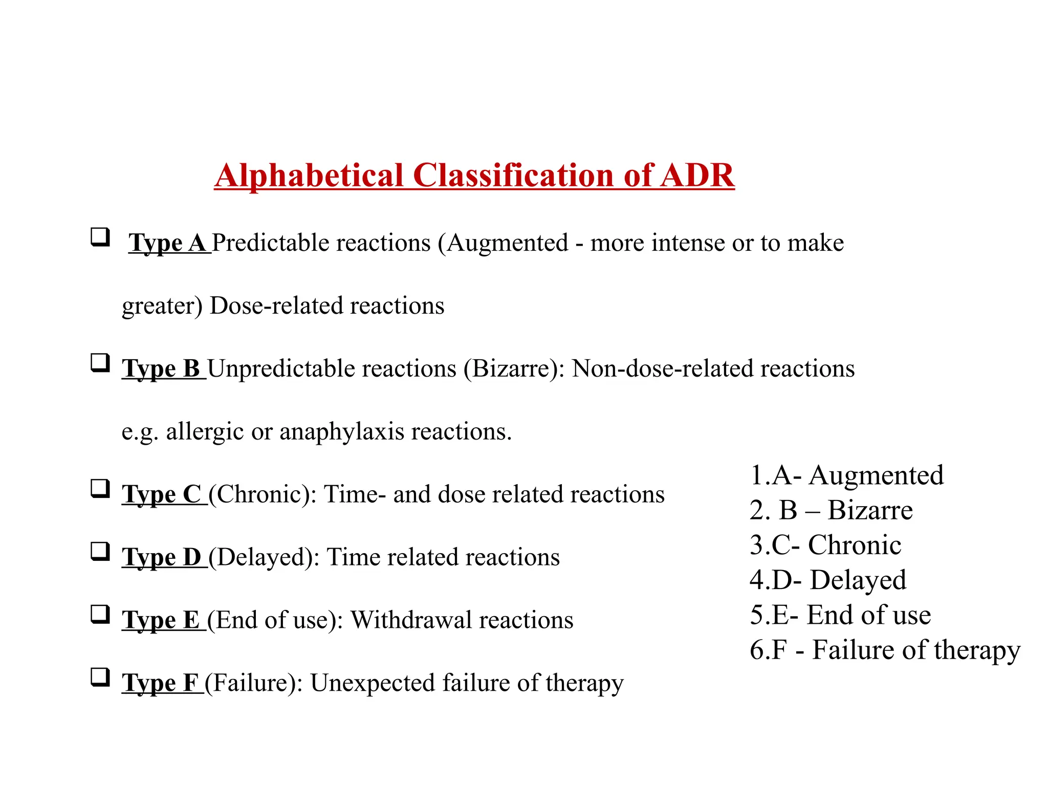 Adverse Drug Reactions (ADR): Types, Classification & Examples | Pharmacovigilance | PPTX
