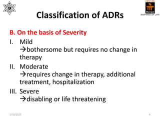 Adverse drug reaction and its types | PPTX
