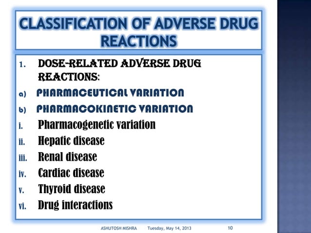 Adverse drug reactions | PPTX | Chemistry | Science