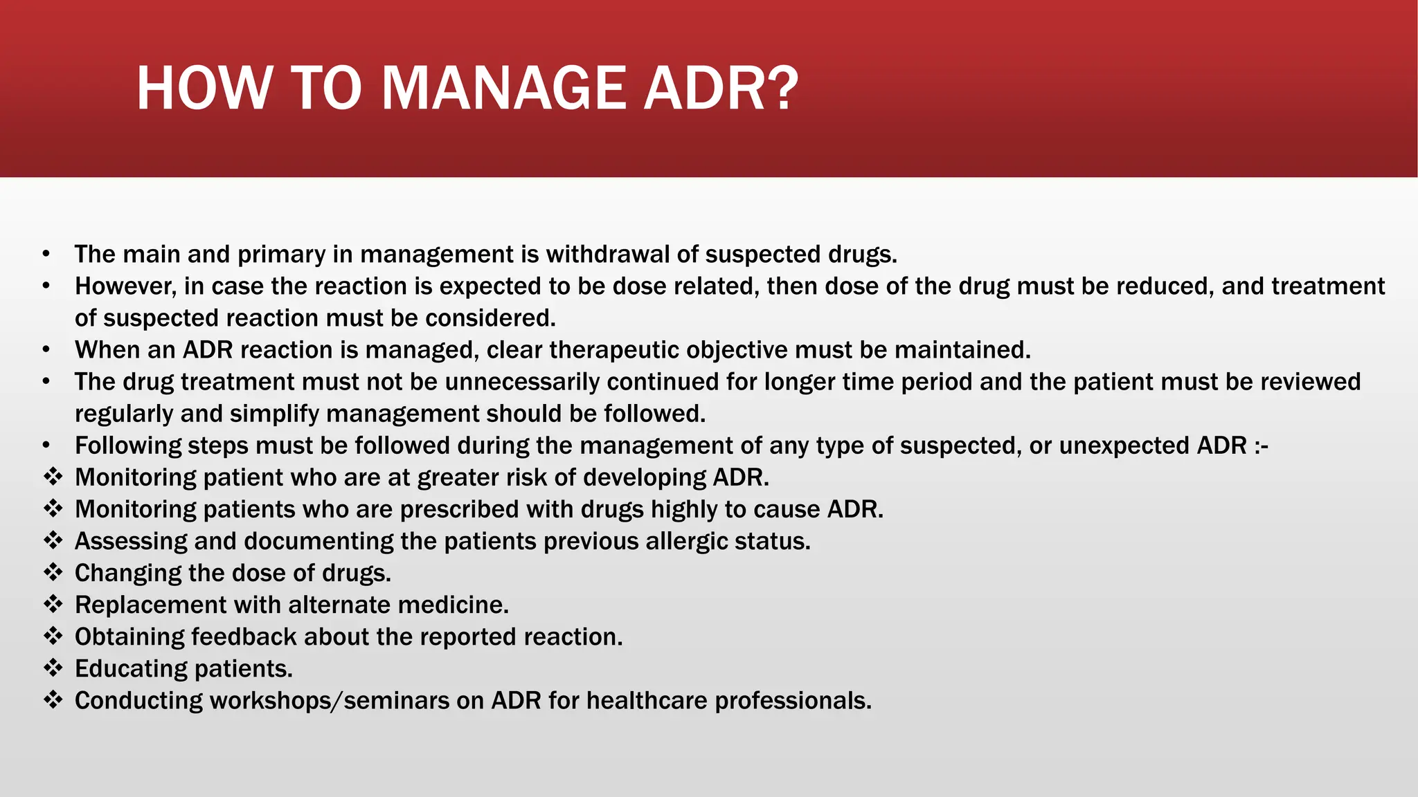 Reporting and Management of Adverse Drug Reaction | PPTX