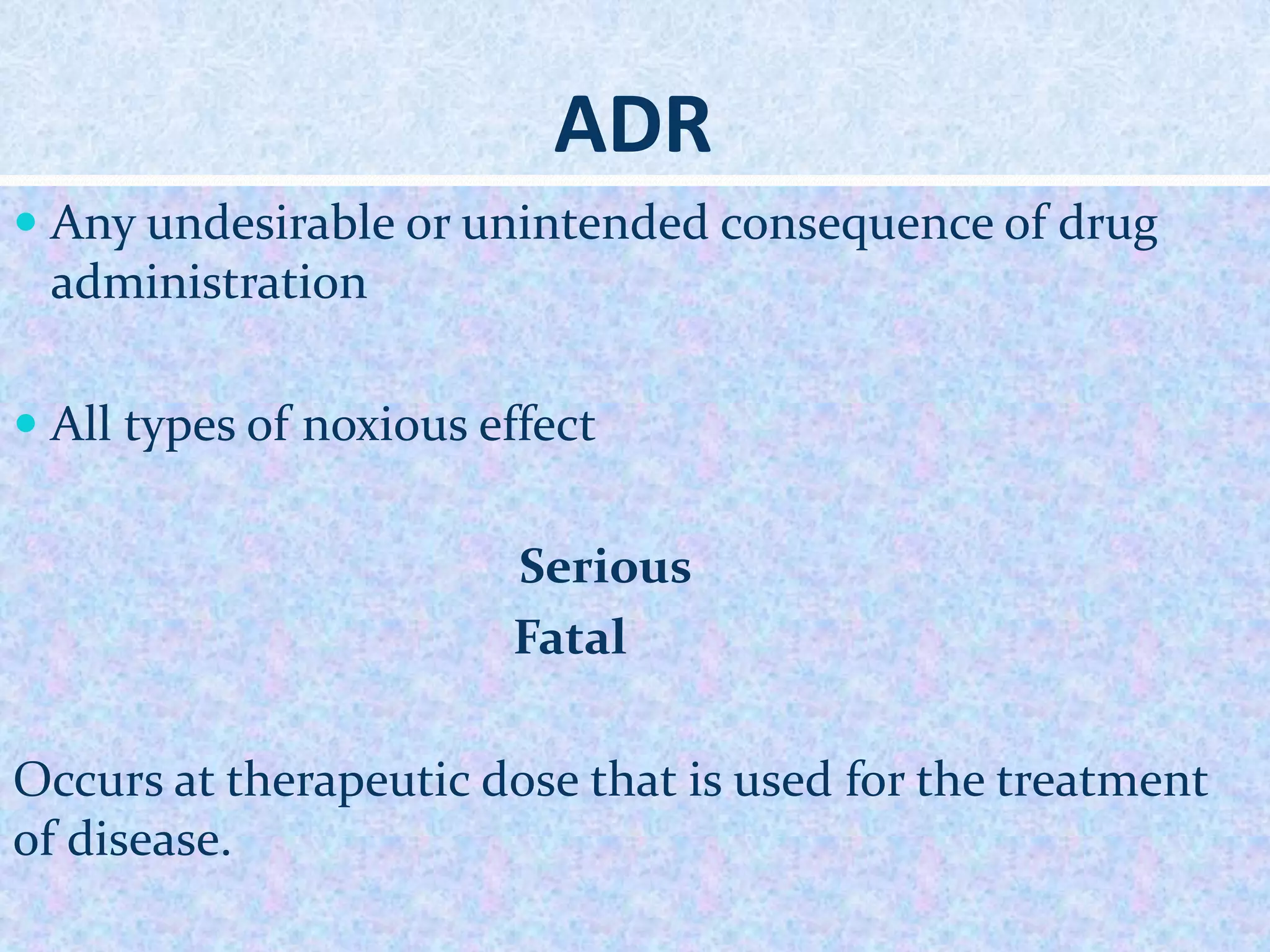 Adverse Drug Reactions (ADR’s) | PDF