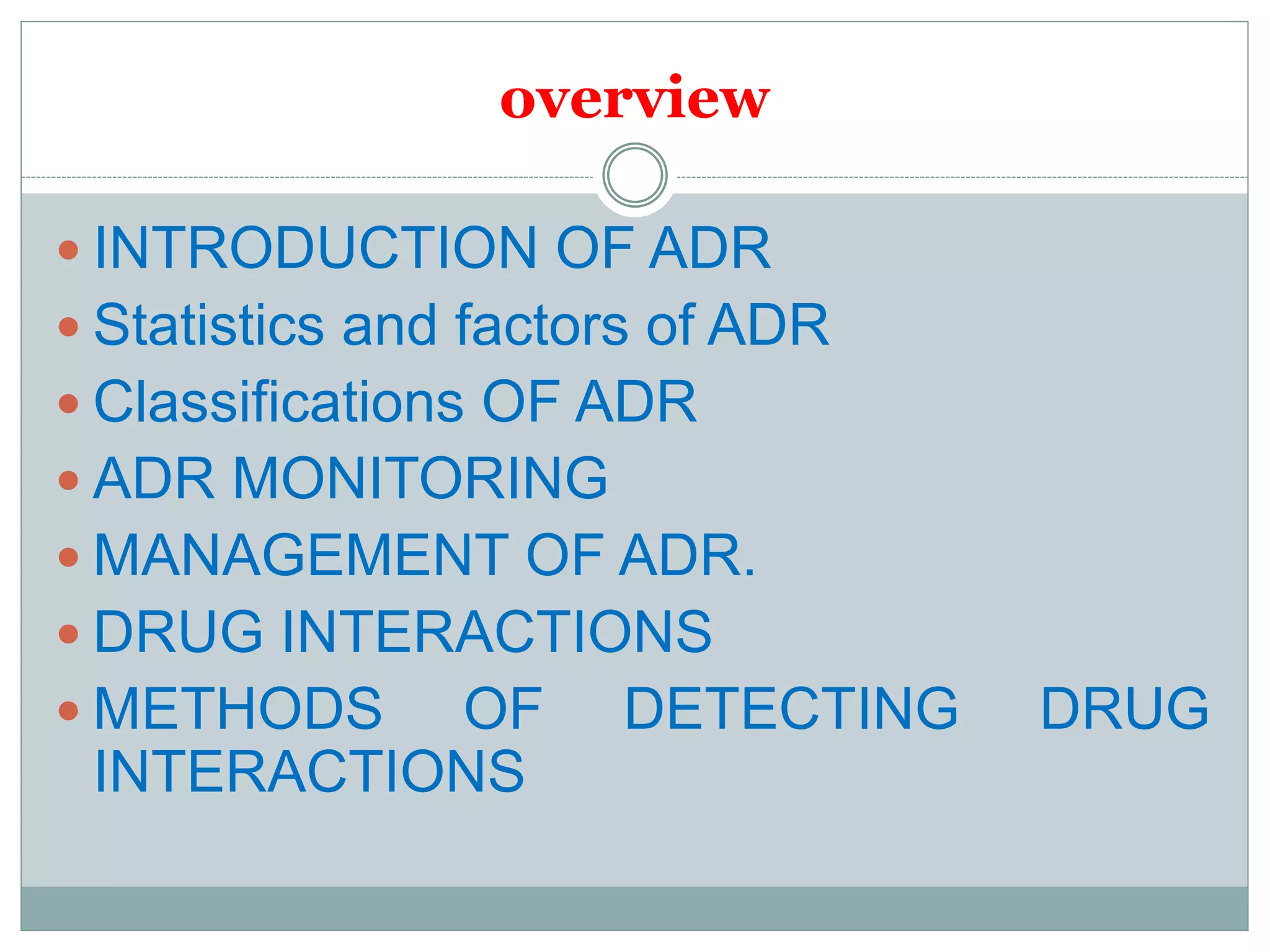 Adverse drug reactions and drug interactions | PPTX