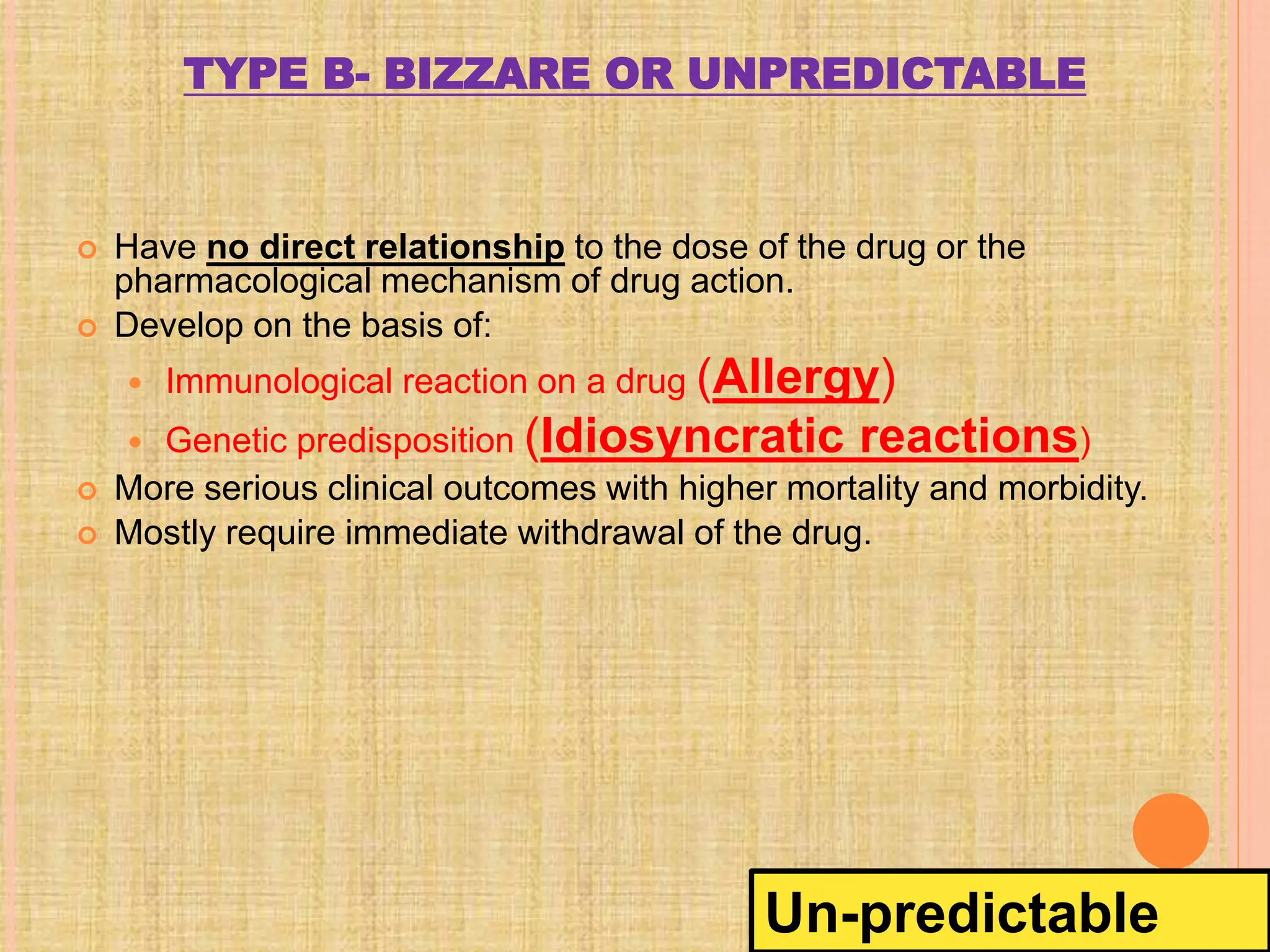 Adverse Drug reactions and its types with examples | PPT
