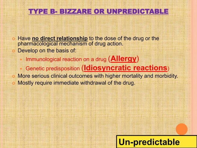 Adverse Drug reactions and its types with examples | PPT | Substance ...