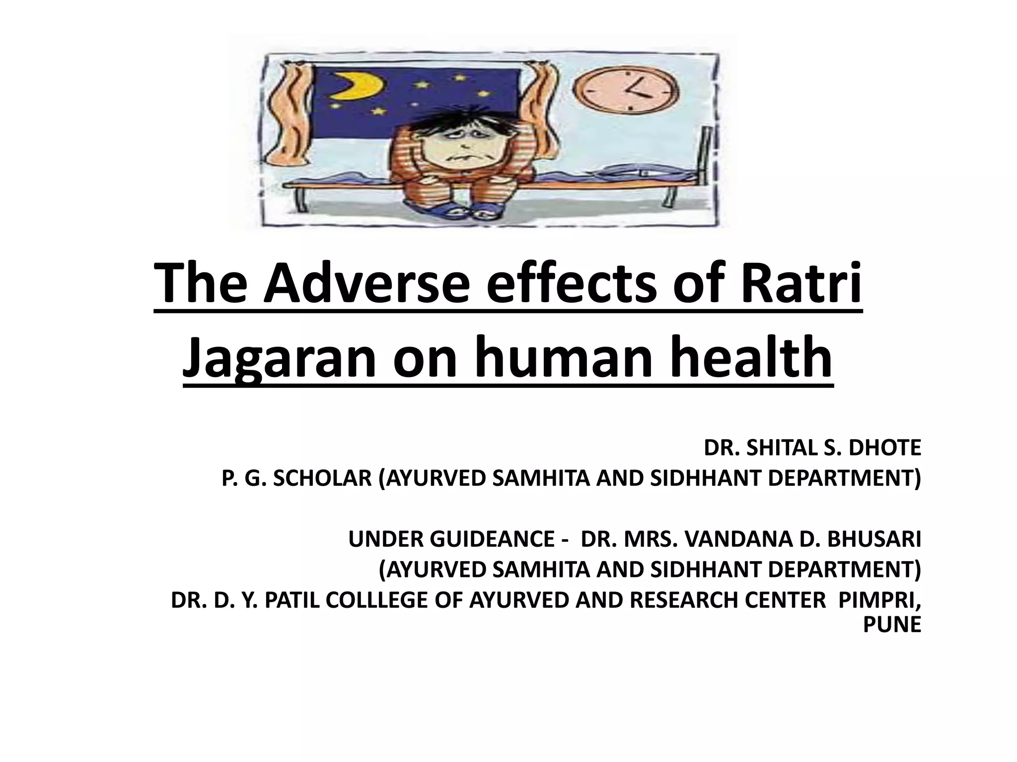 Adverse effect of ratri jagran | PDF