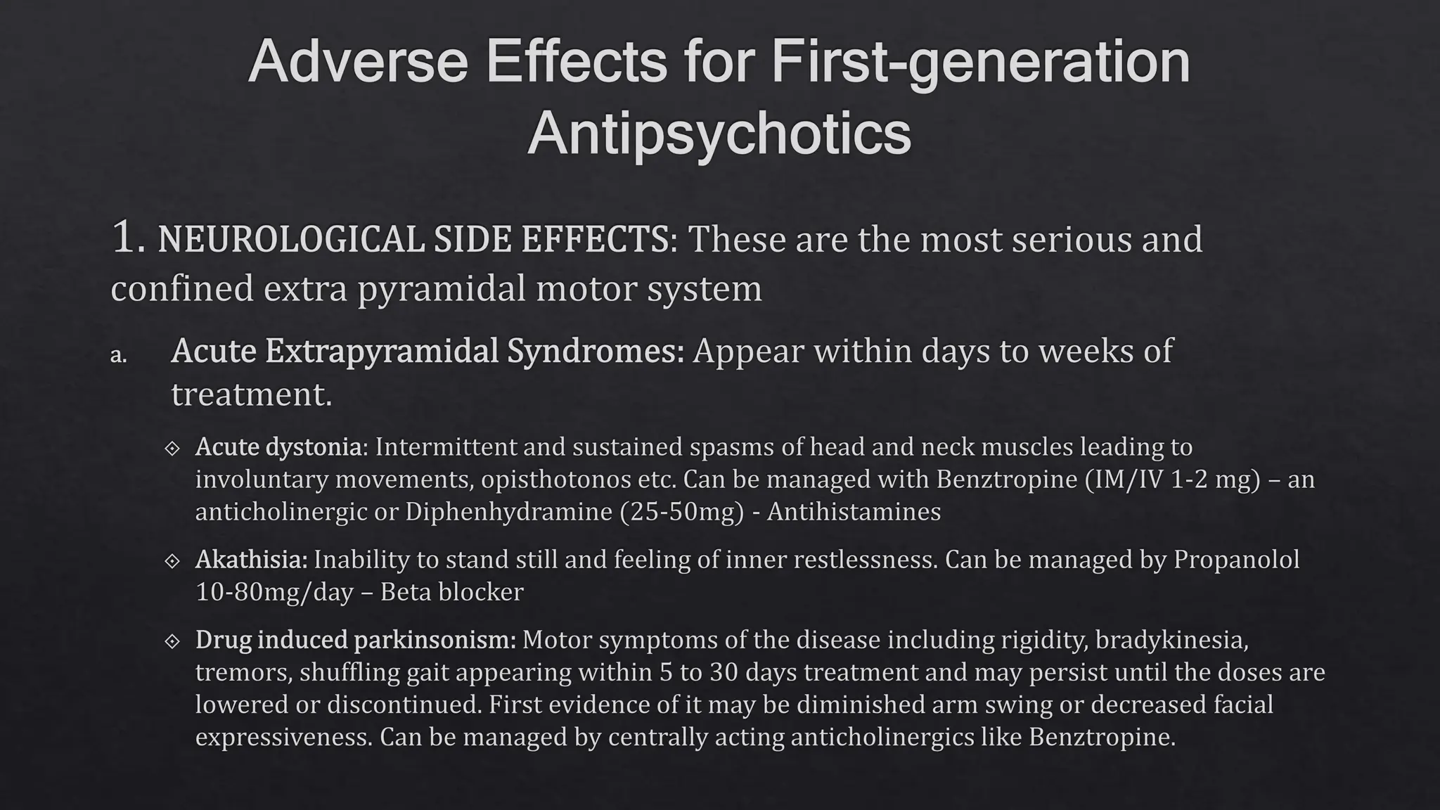 Adverse Effects of Antipsychotics and Their Management | PPT