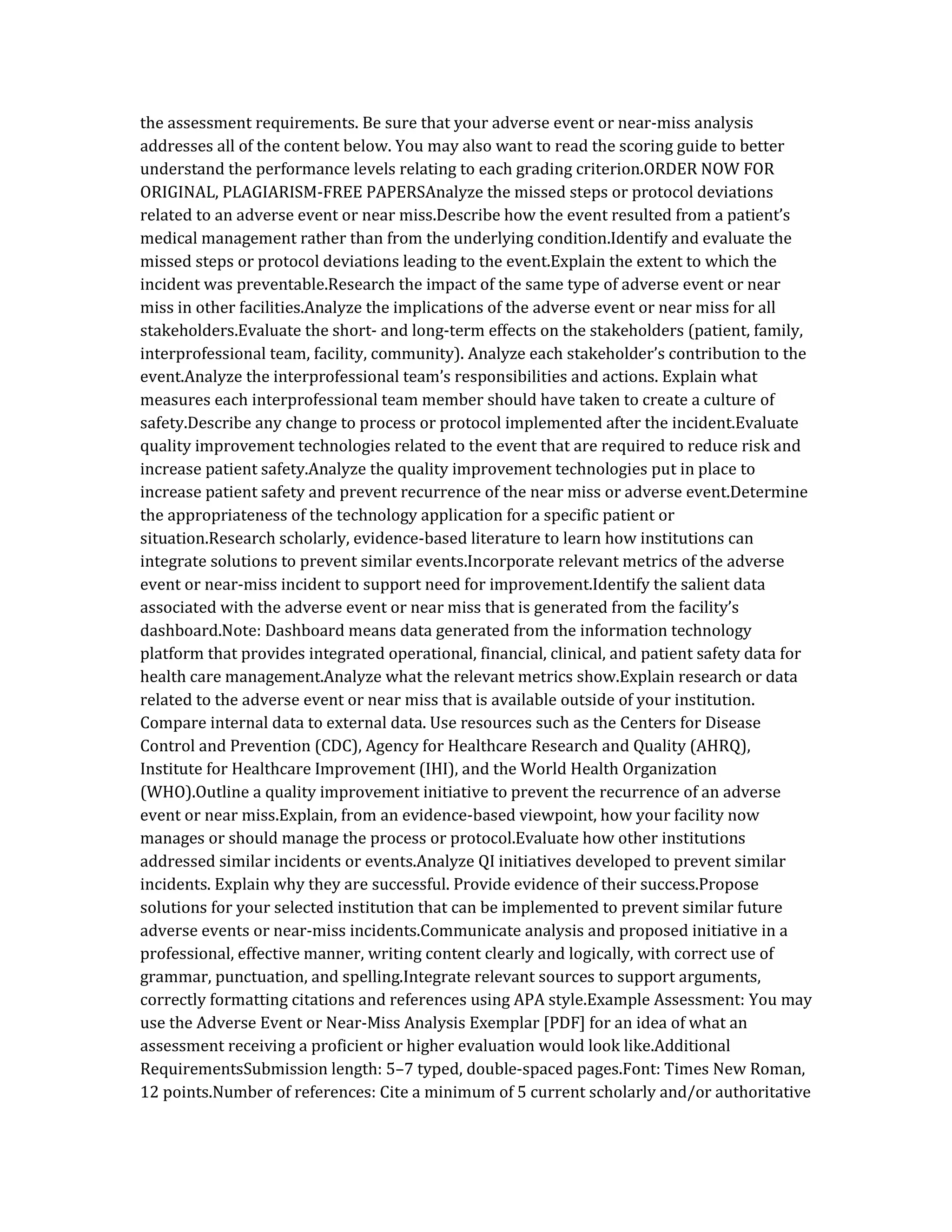 Adverse event or near miss from your nursing experience.docx