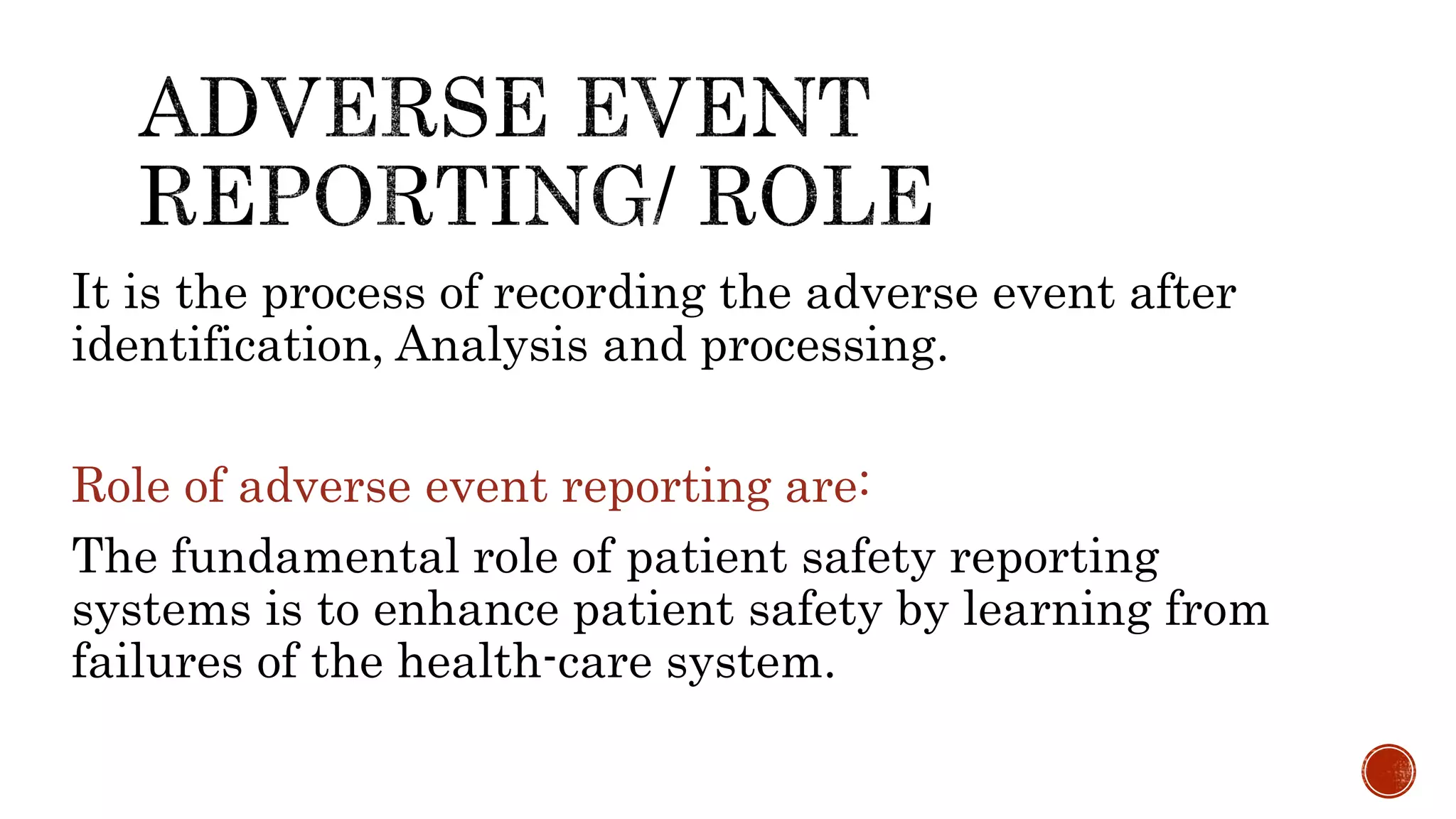 Adverse event reporting ppt | PPTX