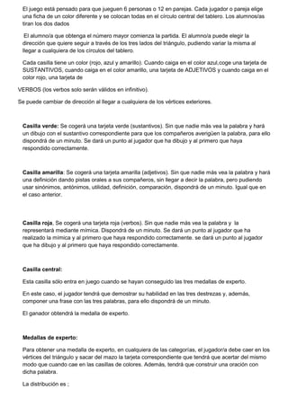 juego de mesa de adjetivos, verbos y sustantivos (ADVERSUS) | PDF
