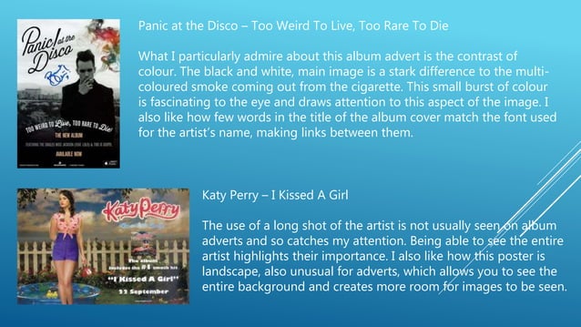 Digipak and album advert inspiration | PPT