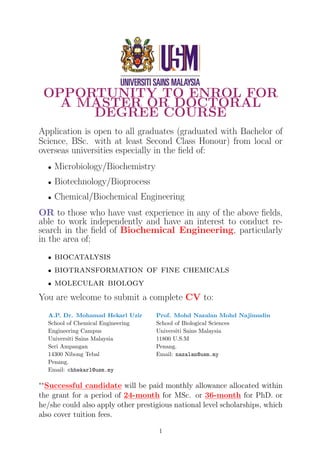 Postgraduate opportunity at USM | PDF