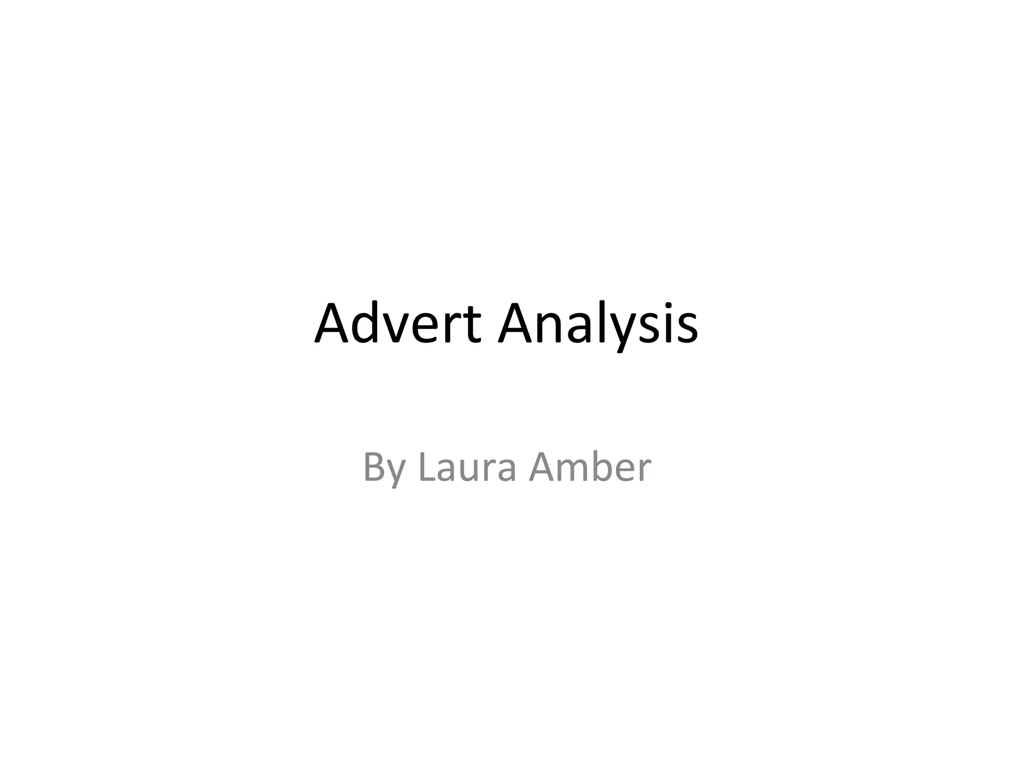 Advert analysis | PPT