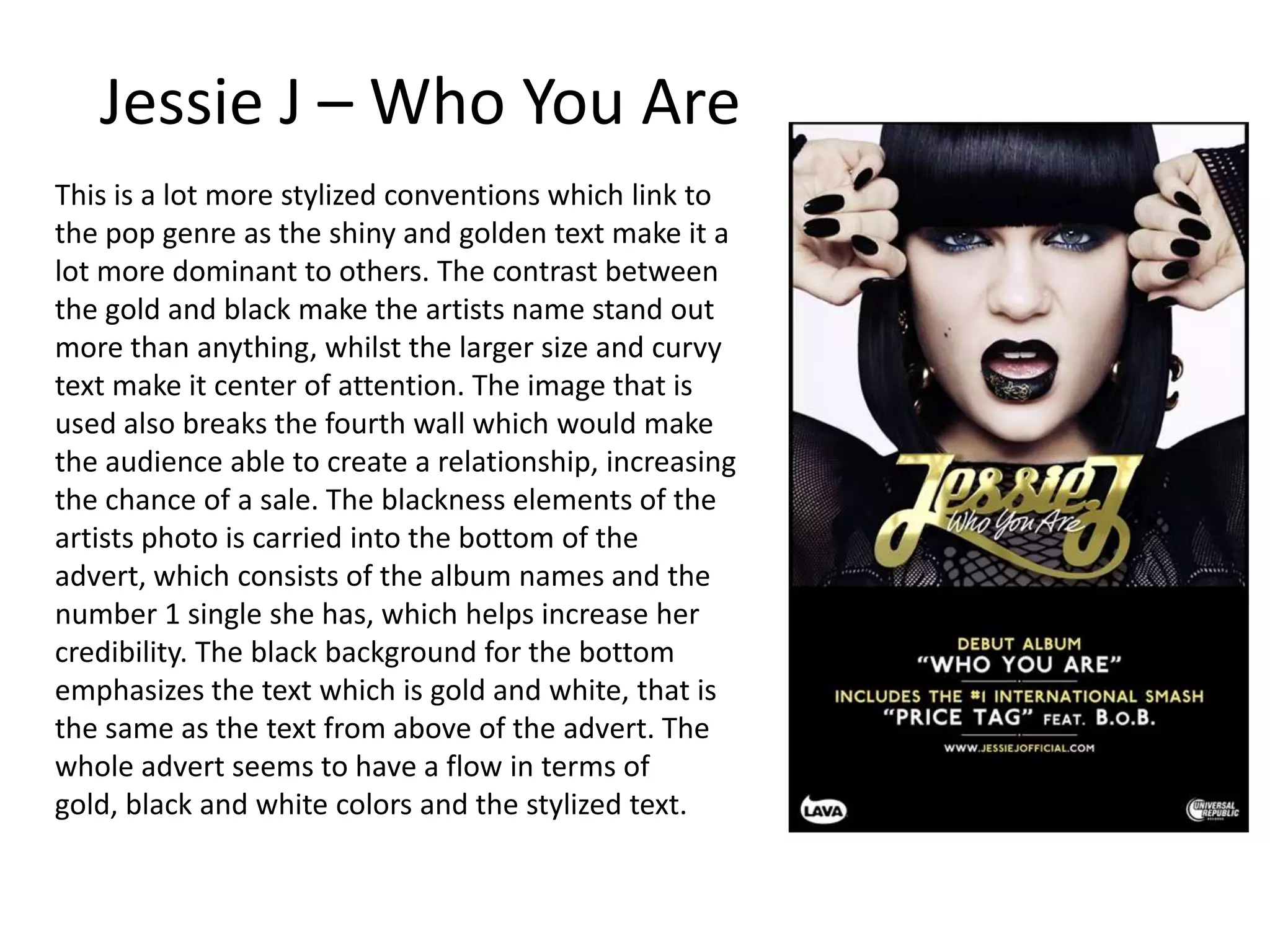 Advert analysis | PPTX | World/International Music | Music