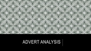 Advert analysis | PPT