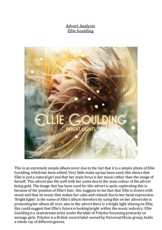 Advert Analysis - Ellie Goulding | DOCX