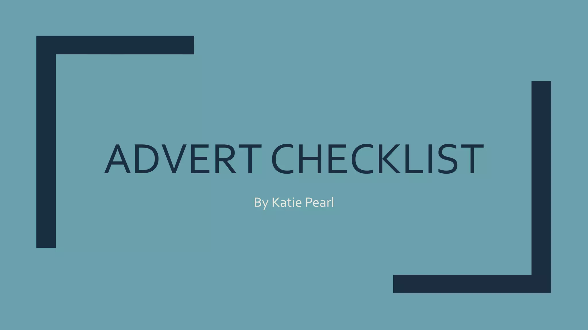 Advert checklist | PPTX