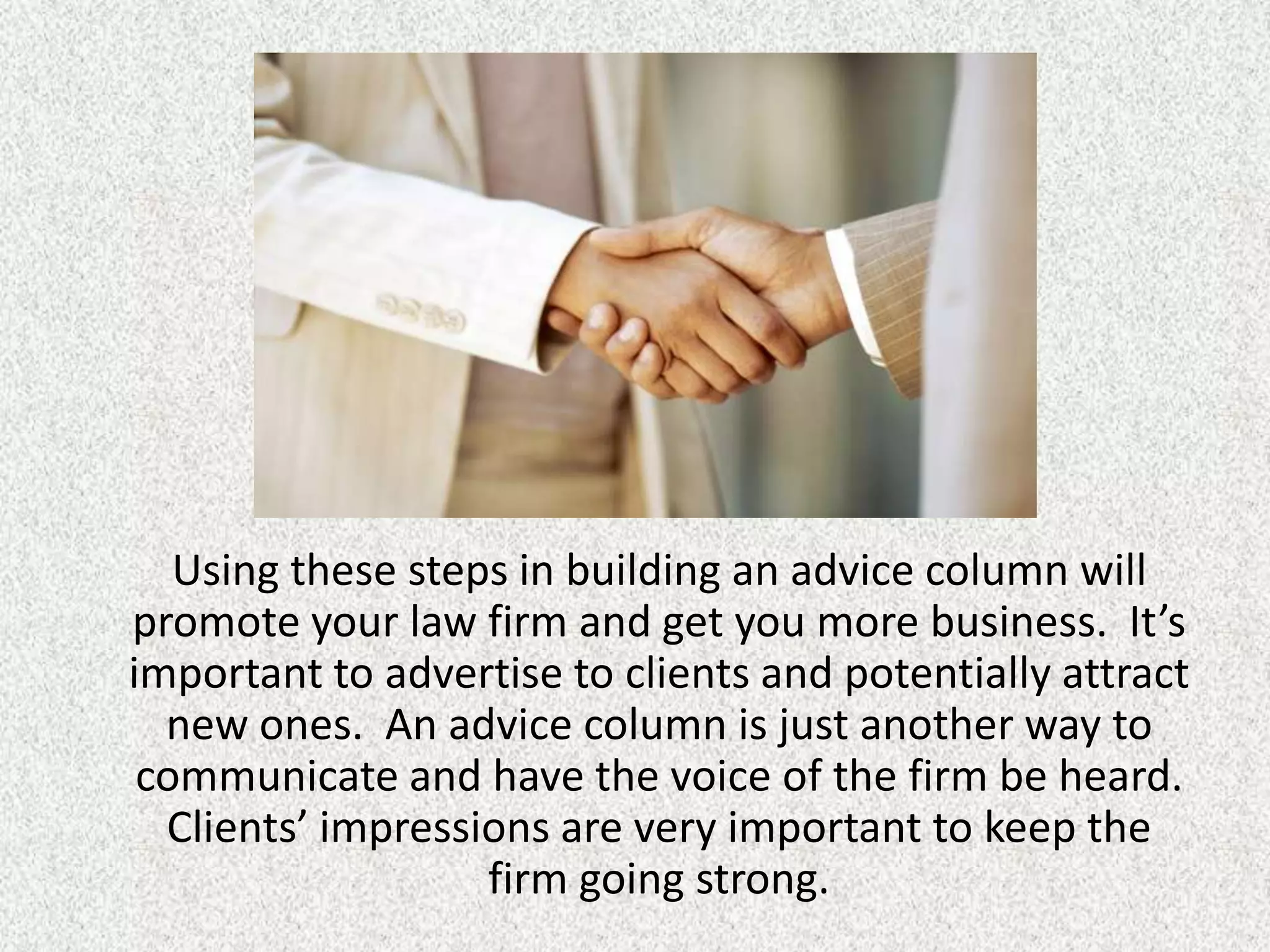 Advice Columns for Law Firms | PPTX