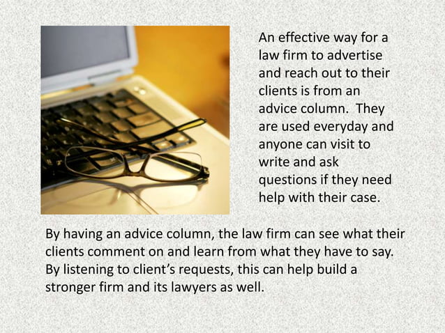 Advice Columns for Law Firms | PPTX | Legal Services Industry | Industries