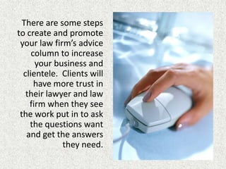 Advice Columns for Law Firms | PPTX