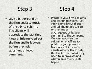 Advice Columns for Law Firms | PPTX