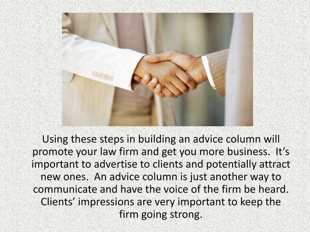 Advice Columns for Law Firms | PPT