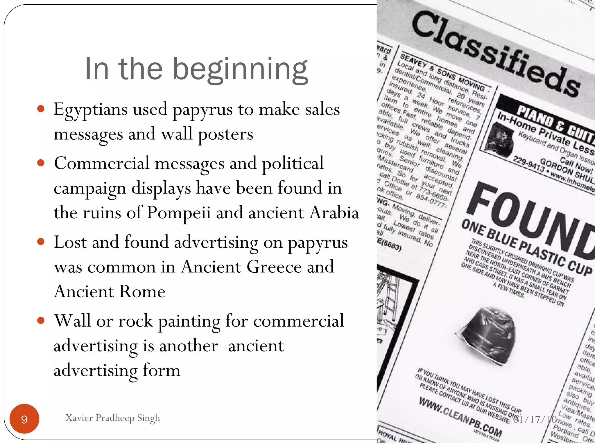 Advertisement: History, Techniques and Impacts | PPT