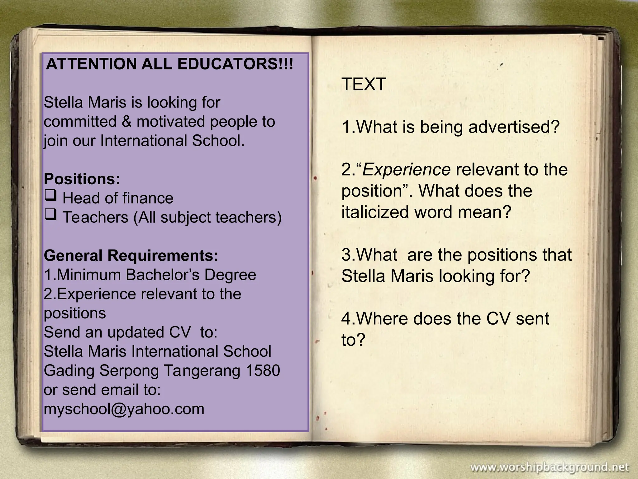 Advertisements in English material grade 9.ppt