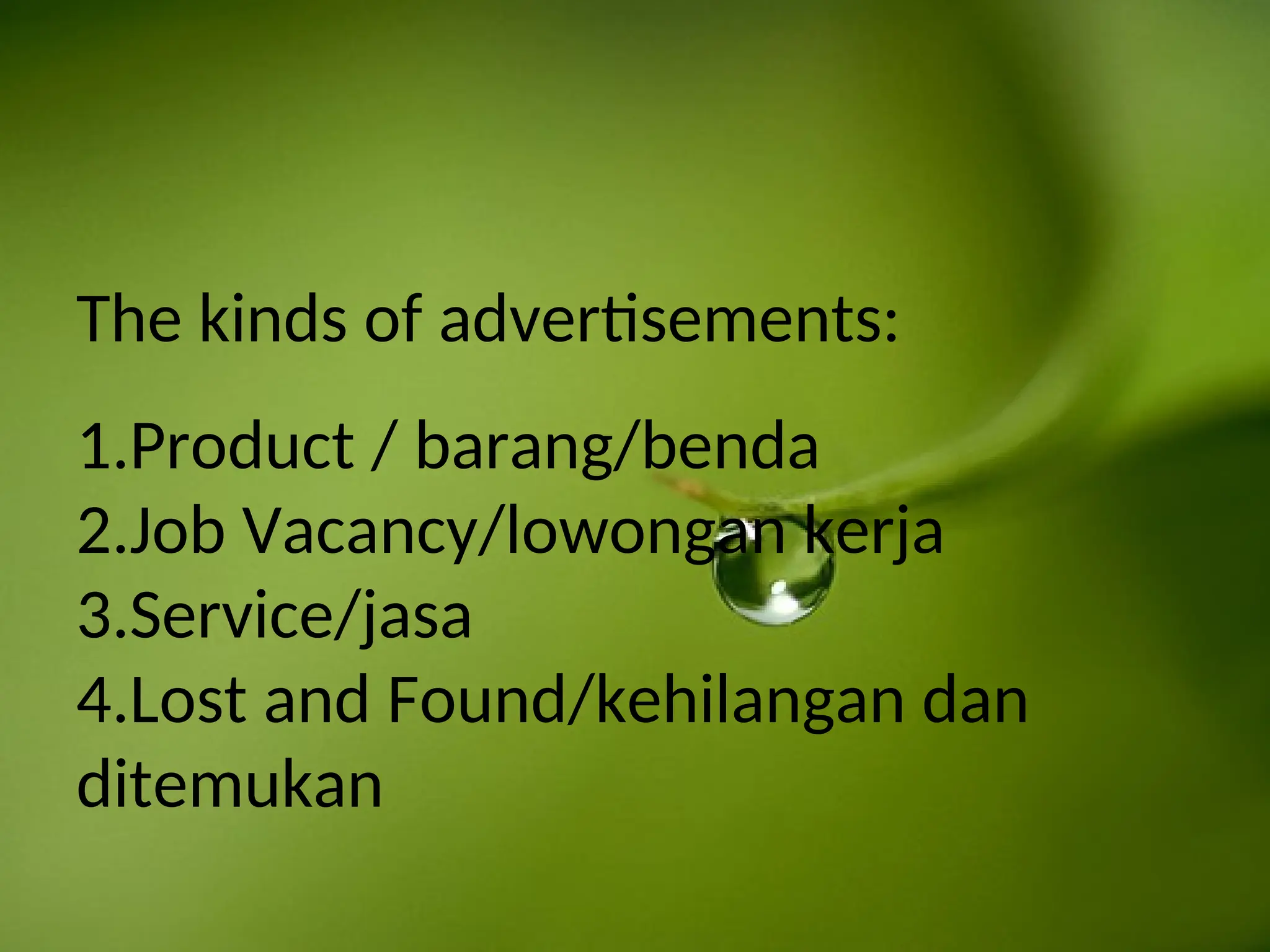 Advertisements in English material grade 9.ppt